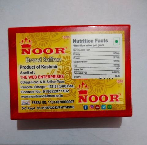 Noor Brand Saffron Kashmiri Pure Kesar Price in India - Buy Noor Brand ...
