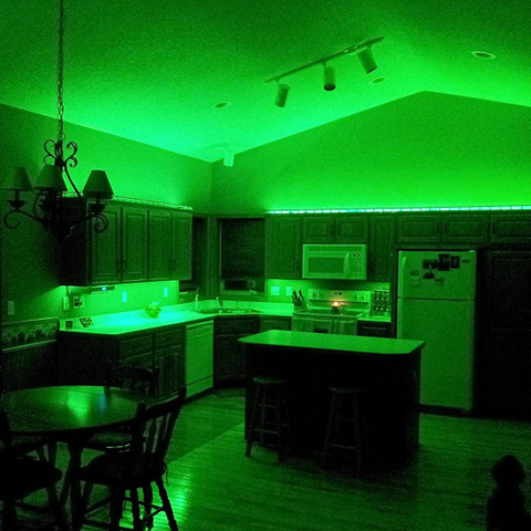 green light in ceiling