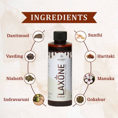 Marma Ayurveda Laxon Syrup for Fast Constipation, Acidity and Gas ...