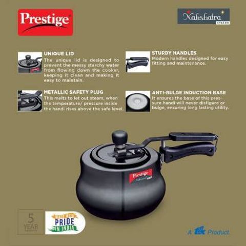 Prestige Black Induction Base 3 Litre Pressure Cooker And Combo ...