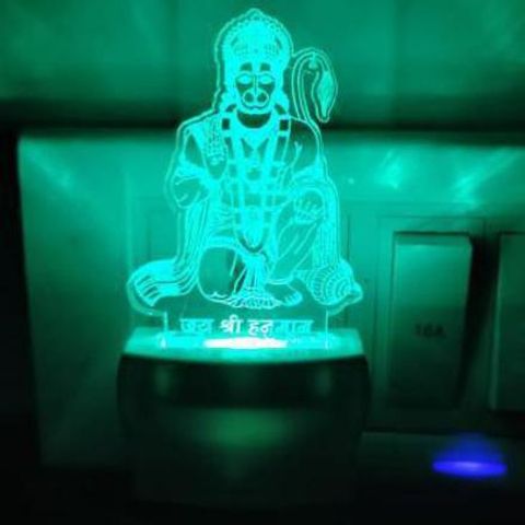 KRITAM Lord Hanuman ji 3D Multi Colour Night Lamp Table Lamp Price in ...