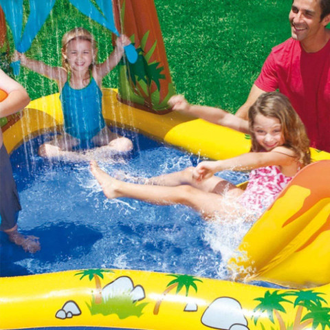 PISCINA Dinosaur Inflatable Play Center Swimming Pool for Kids Paddling ...