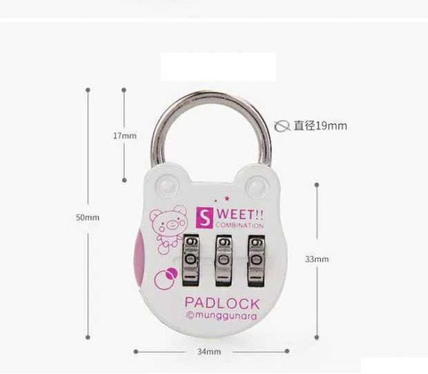 Mini Combination Lock For Luggage 3 Pcs Heart Combination Locks, Pink ...