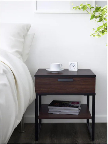 ikea black bedside unit