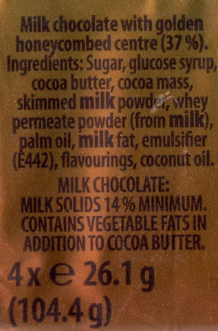 crunchie bar ingredients