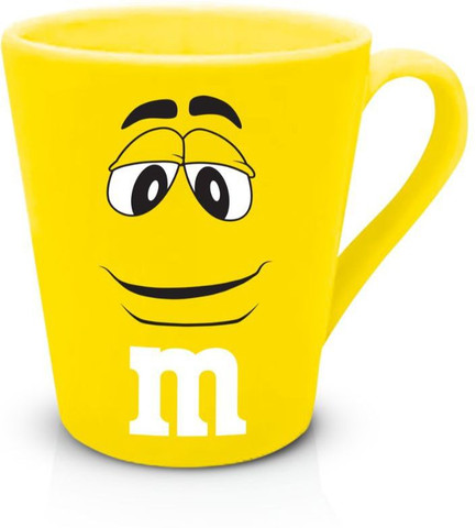 m and m yellow mug