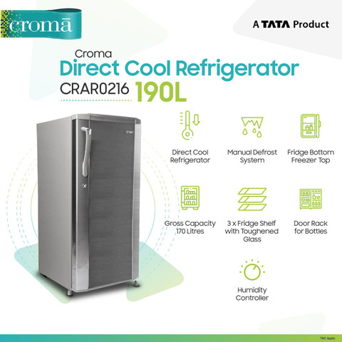 Croma 190 L Direct Cool Single Door 2 Star Refrigerator Online at Best ...