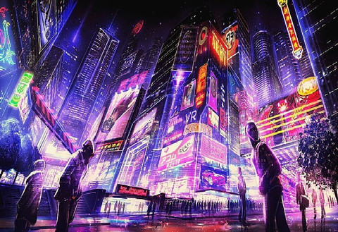 futuristic city background
