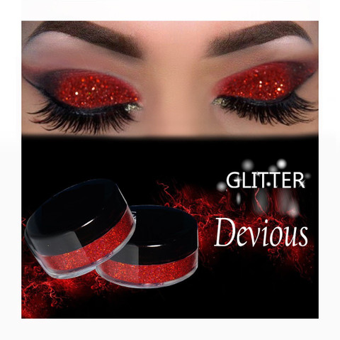 red makeup glitter