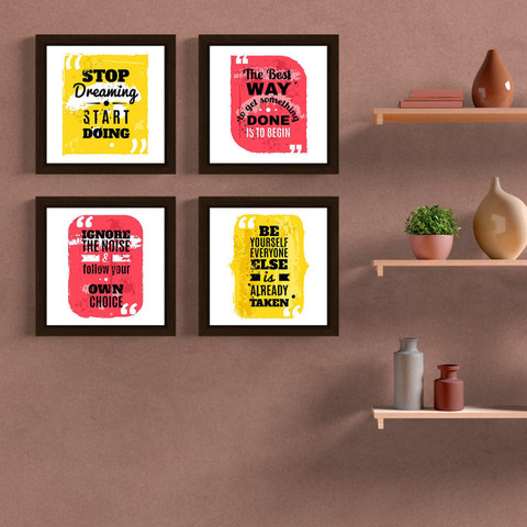 MADANYU Motivational Quotes Frame-Wall Frame-Poster-Set Of 4-Famous ...