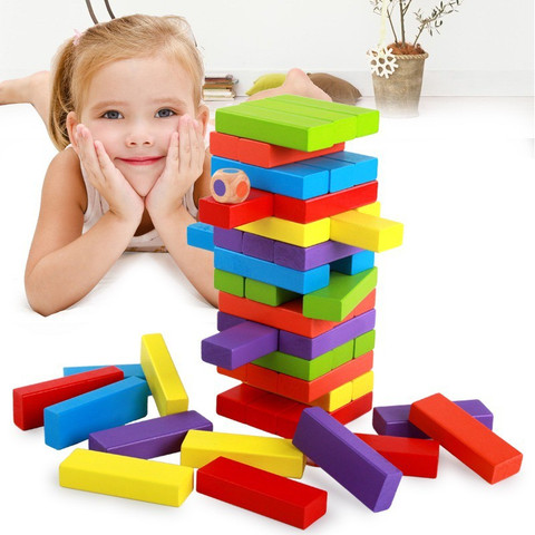colored jenga blocks