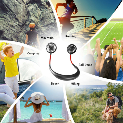 TECHEL Portable Hand Free Neck Fan Portable Hand Free Neck Fan USB Fan ...
