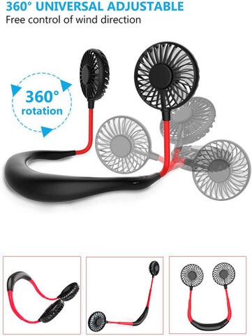 TECHEL Portable Hand Free Neck Fan Portable Hand Free Neck Fan USB Fan ...