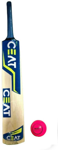 smasher WOODEN STANDARD SIZE CRICKET BAT + 1 WIND BALL Poplar Willow ...
