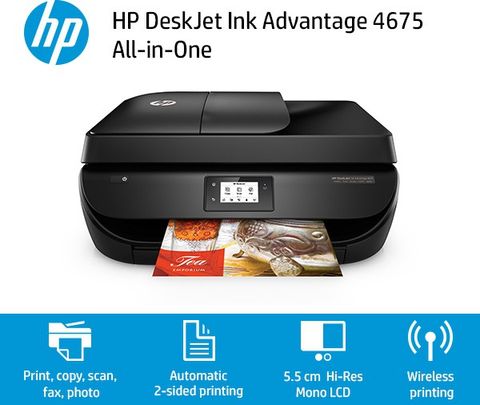 HP DeskJet Ink Advantage 4675 All-in-One Multi-function WiFi Color ...