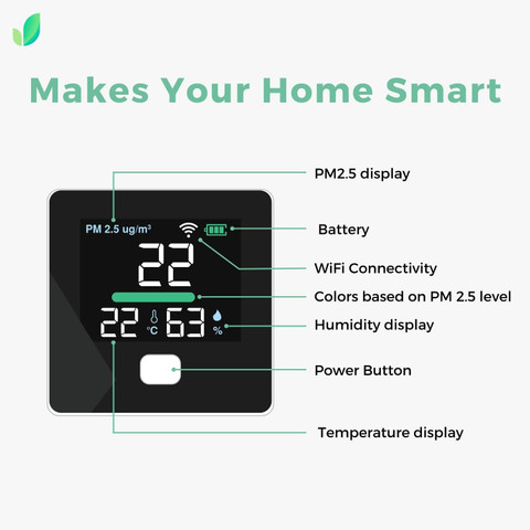 airth Smart Home AQI Monitor | Know What You Breathe 24x7 Digital ...