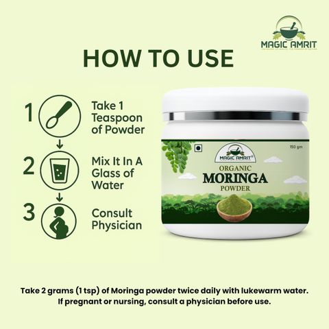 Magic Amrit Moringa Powder 150g | Superfood for Immunity, Energy | Rich ...