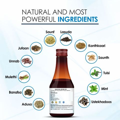 Vedic Roots Ayurvedic Cough Syrup Joshanda for Dry, Wet Cough & Mucus ...