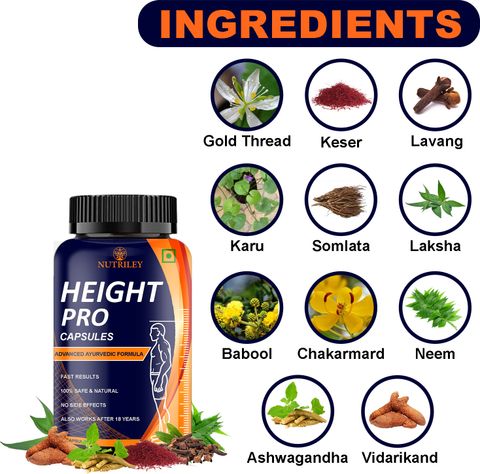 NUTRILEY Height growth capsule, height gainer supplement, height ...