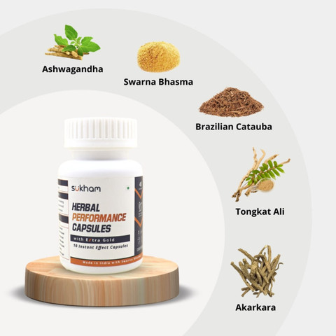 SUKHAM 45 Day Performance Pack & Ayurvedic Oil |Stamina & Energy |With ...