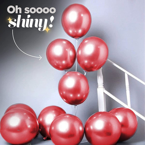 chrome balloons red