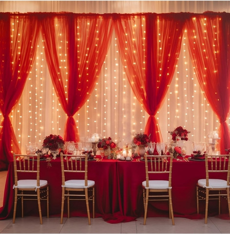 red backdrop ideas