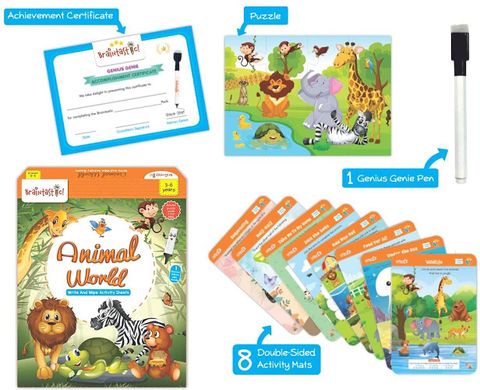 Braintastic Educational Game : Animal World / Kids Toys 12 pc Puzzle ...
