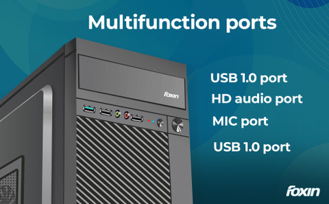Foxin Pace Desktop Computer Case, Tower/PC Cabinet with Steel Metal ...