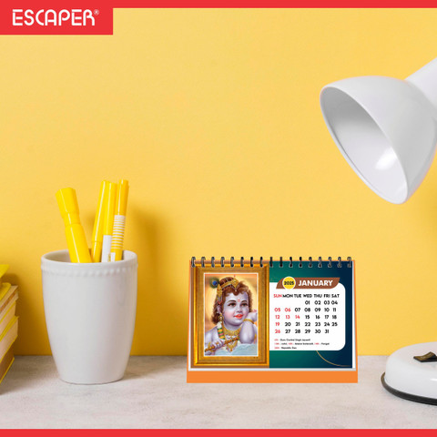 SADAFAL A5 Size Lord Krishna Desk Calendar for uses offices 2024 Table ...