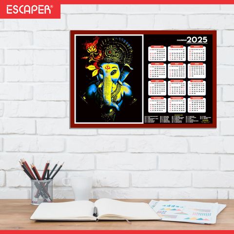 SADAFAL Lord Ganesha Wall Calendar 2025 hanging , Ganesh Ji Wall ...