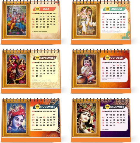 SADAFAL A5 Size Lord Krishna Desk Calendar for uses offices 2024 Table ...