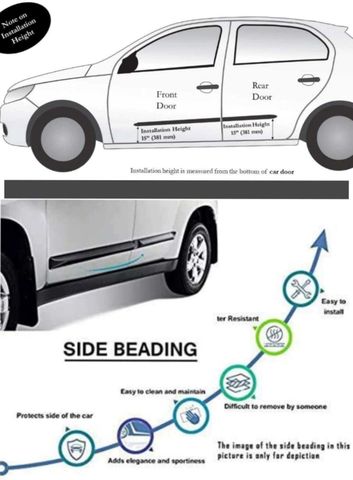 Shopone Car Door Side Beading Moulding for Maruti ZEN all model (Set of ...