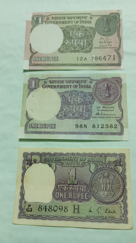 Naaz Rare Collection Set of 3 UNC 1 Rupee Banknotes 2 Vintage 1 New 786 ...