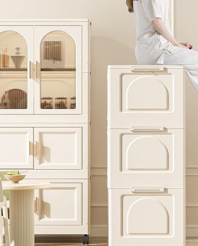 Sasimo 1-Wardrobe 8-Door 4-Shelf Plastic foldable Cupboard PC ...