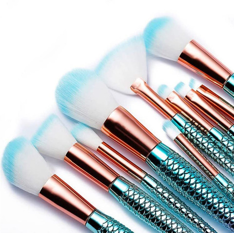 fish makeup brush set