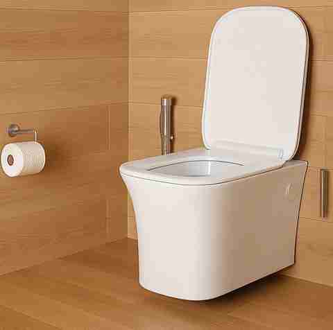 Moro Wall-Hung Rimless Western Toilet Commode with 4D Siphonic Flushing ...