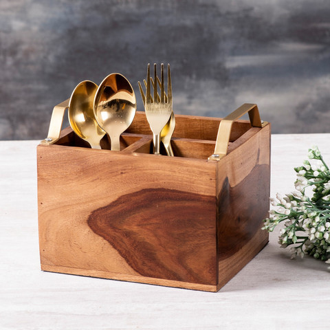 serving spoon set with stand