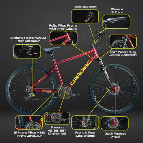 CRADIAC GUNNER PRO MAX | 6061 ALLOY FRAME | SHIMANO ACERA | ZOOM ...