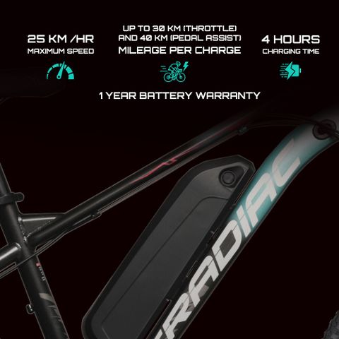 CRADIAC ATLUS ELECTRIC BLUE 27.5 inches 7 Gear Lithium-ion (Li-ion ...