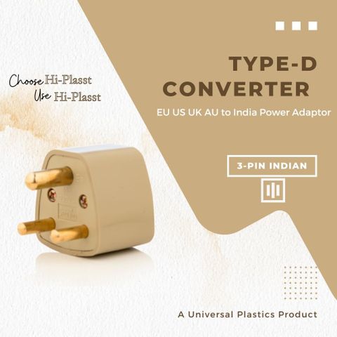 HI-PLASST (3pcs) US to India Plug Universal Adapter 3 Pin Indian ...