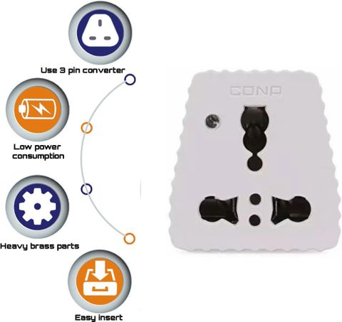 CONA Toto 6A to 16A Converter Multi Plug + Indicator | Pack of 2 ...