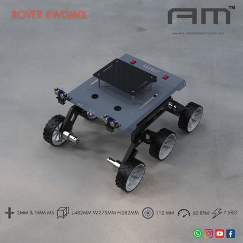 AM ROBOTICS ROVER 6WDJ60L ROCKER BOGIE MECHANSIM HIGH TORQUE DIY ...