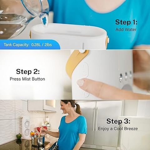 aiden Portable Double Head Mist Spray Fan USB Mini Air Cooler 280ml ...
