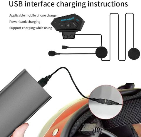 MELZRON BT12 Motorcycle Helmet Earphones BT Headset Support Handsfree ...