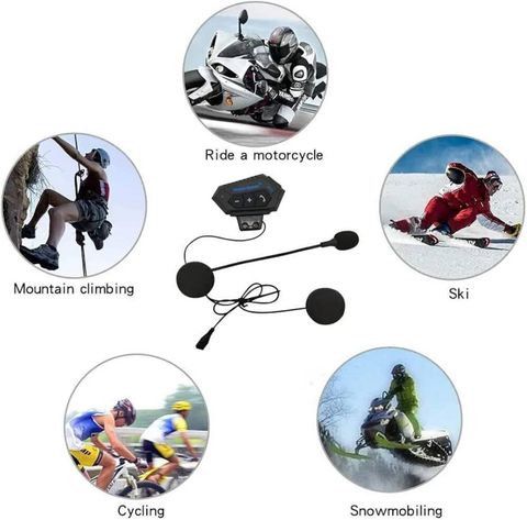 MELZRON BT12 Motorcycle Helmet Earphones BT Headset Support Handsfree ...