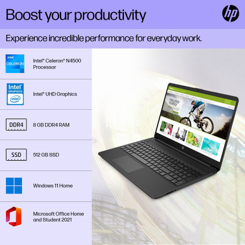 HP Intel Celeron Dual Core N4500 - (8 GB/512 GB SSD/Windows 11 Home ...