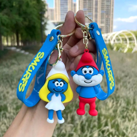 Mubco The Smurfs Family 3D Keychain| Strap Charm & Hook | PVC Cartoon ...