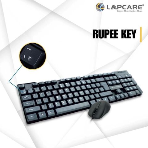 LAPCARE USB Wired Keyboard Combo Set Wired USB Standard Laptop Keyboard ...