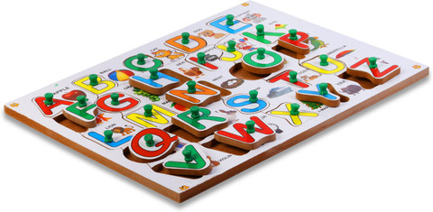 moryeyaji Alphabet ABCD and Vowels (Swar) Wooden Tray with knob Wooden ...