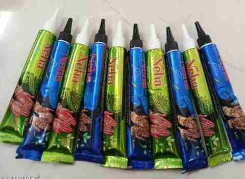 Neha Herbals NEHA FAST TUBE 5PCS RED AND 5PCSBLACK TUBE Natural Mehendi ...